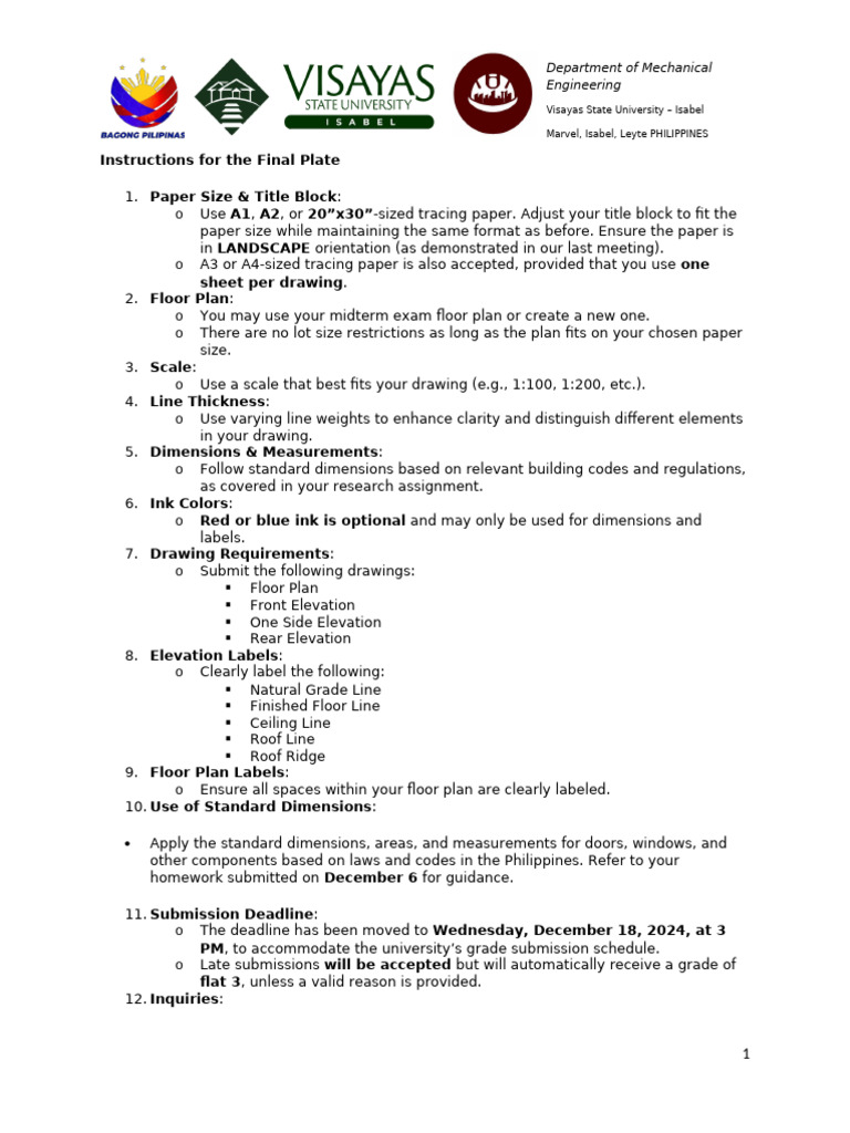 Final Plate Instructions for Mechanical Engineering | PDF | Stairs