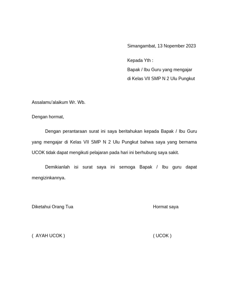 Surat Ijin Permisi | PDF