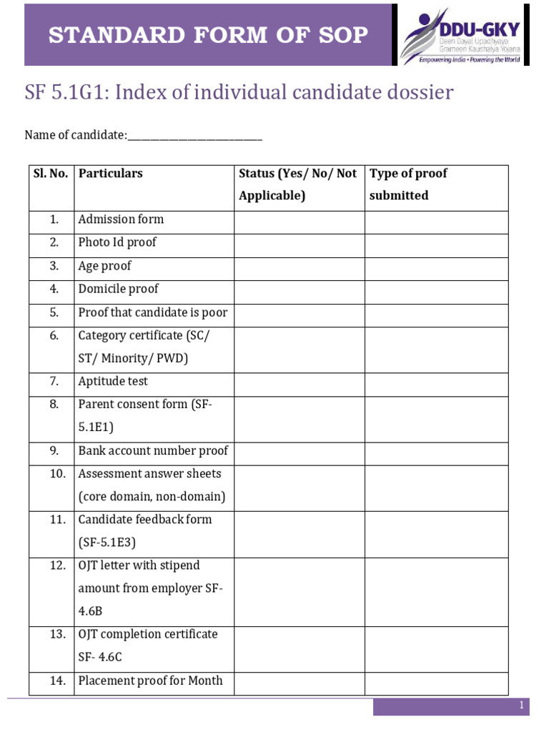 Candidate Dossier Checklist | PDF | Identity Document | Government And ...