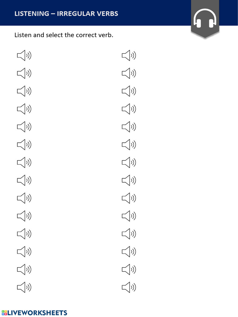 Listening Irregular Verbs: Listen and Select The Correct Verb | PDF