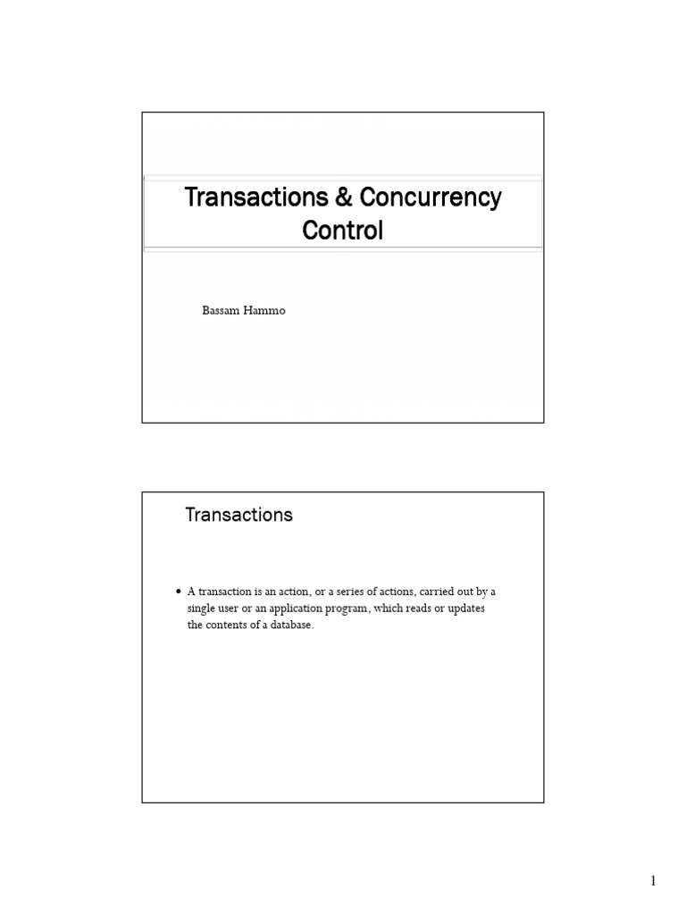 Transactions and Concurrency Control | PDF | Database Transaction | Acid