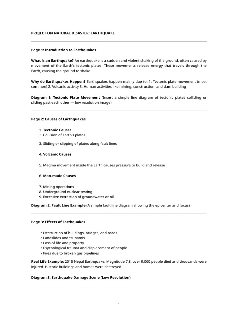 Earthquake Project for Class 9 | PDF | Earthquakes | Solid Mechanics