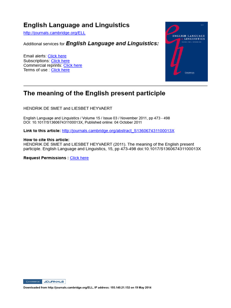 Understanding English Present Participles | PDF | Adjective | Semantics