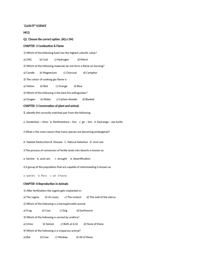 8th Grade Science MCQ Practice Questions | PDF | Friction | Sound