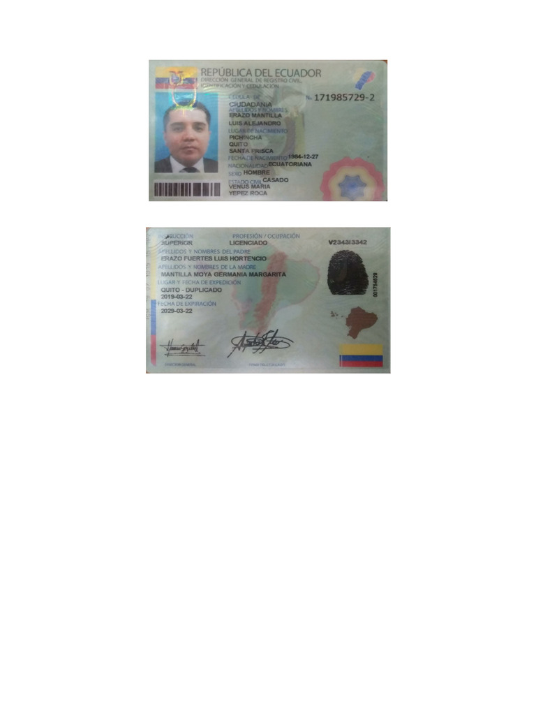 H-Cedula Alejandro Erazo | PDF