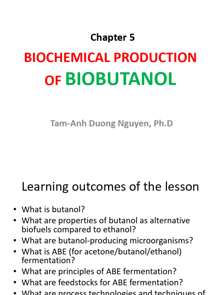 Chapter 5 Biobutanol Production 2025 | PDF | Biofuel | Chemistry