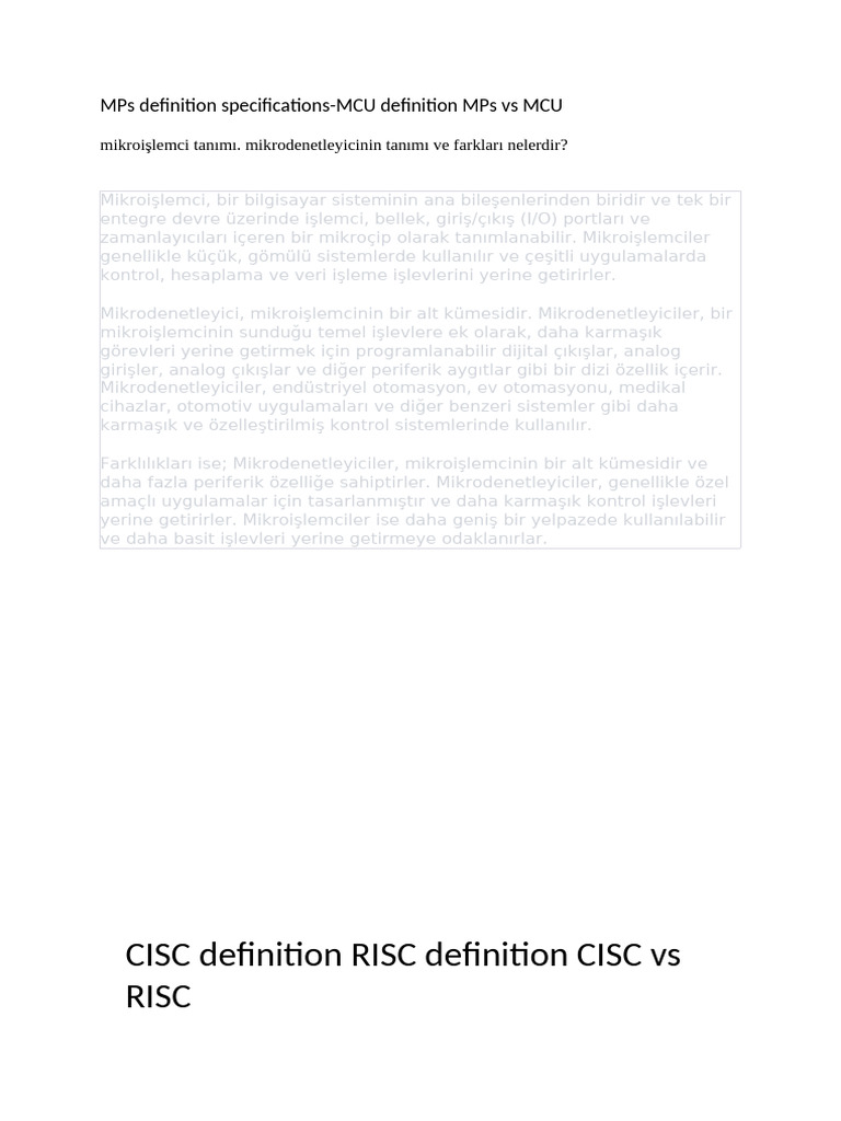 MPs Definition Specifications | PDF