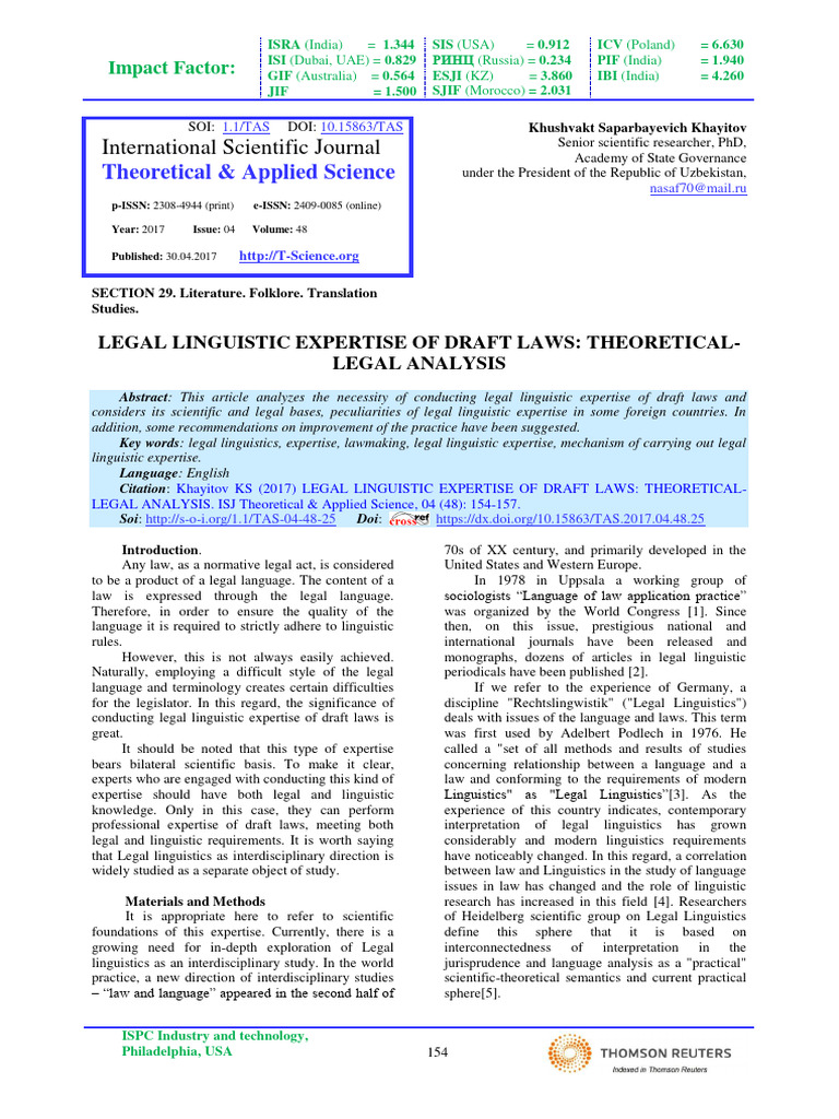 Legal Linguistic Expertise Analysis | PDF | Linguistics | Expert