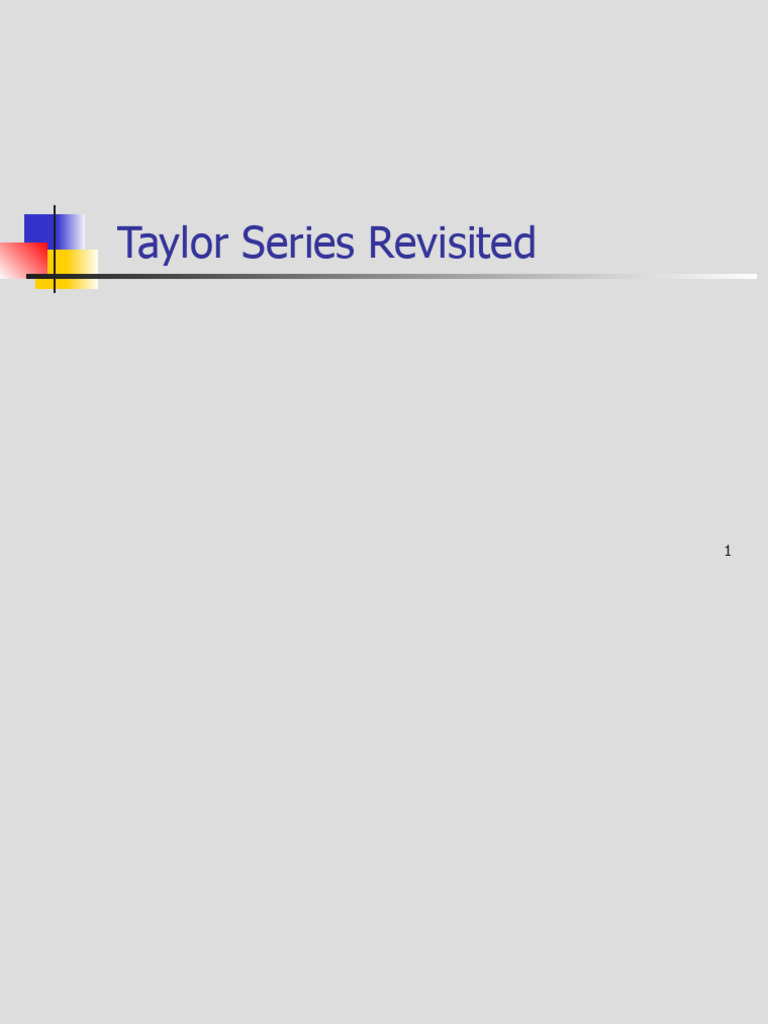 1.4 Taylor Series Revisited | PDF | Mathematical Analysis | Abstract ...