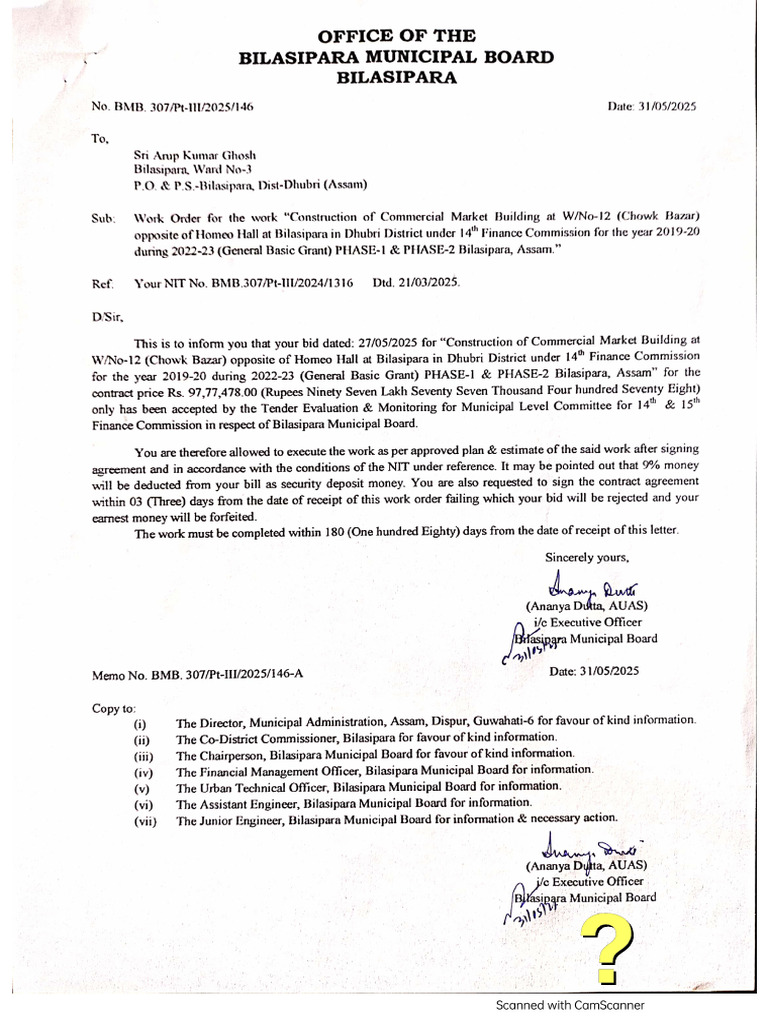 Work Order Market Building | PDF