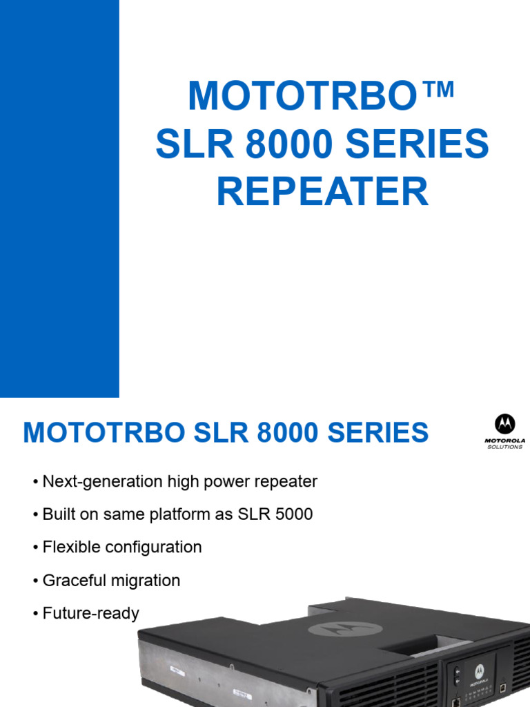Motorola SLR 8000 Repeater Overview | PDF | Electronics | Information ...