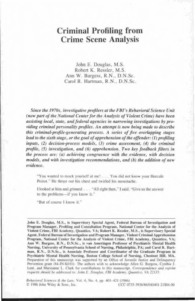 Criminal Profiling | PDF