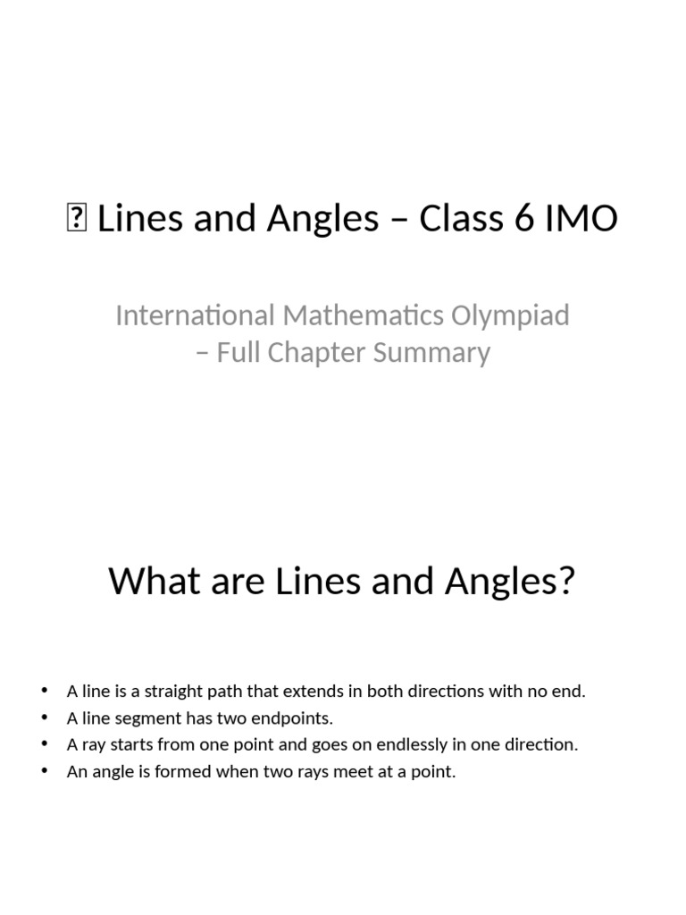 Lines and Angles IMO | PDF