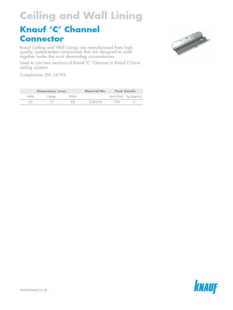 Knauf C' Channel Connector | PDF