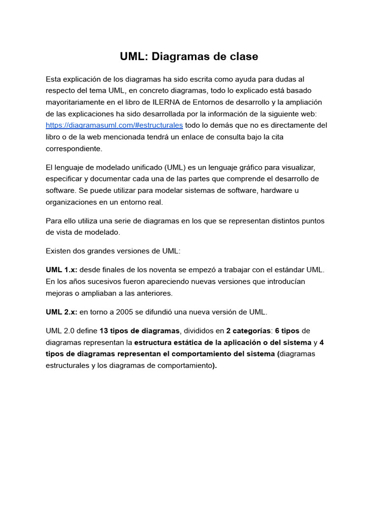 Diagramas de Clase en UML: Guía Completa | PDF | Lenguaje de modelado ...