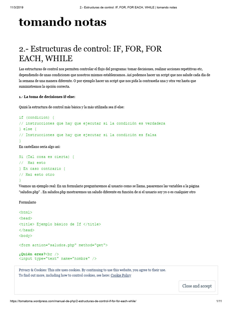 MN - S3 - EnlaceWeb - Estructuras de Control - If, For, For EACH, WHILE ...