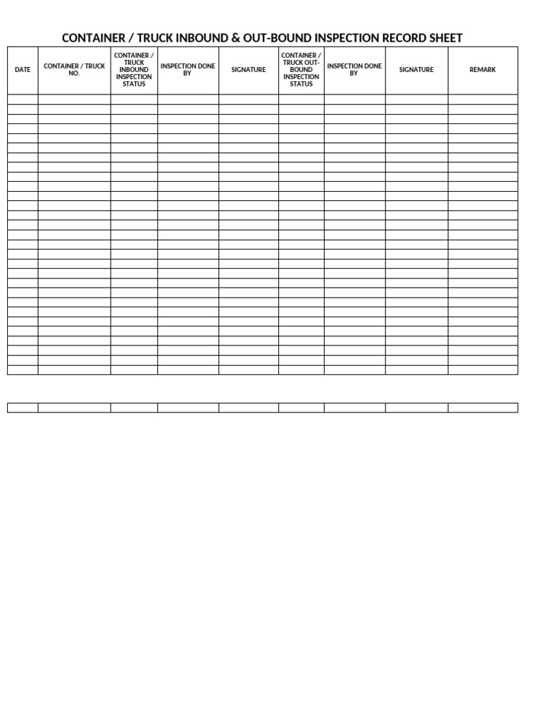 Inbound & Outbound Inspection Record | PDF