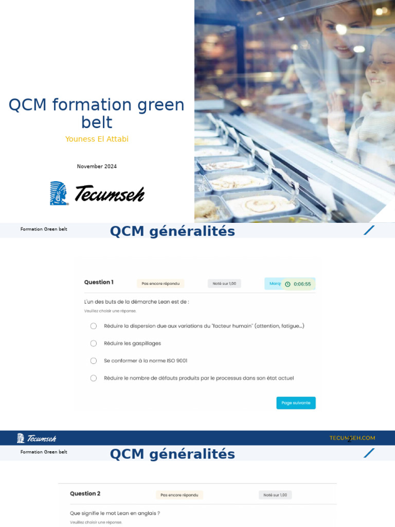 QCM Formation Green Belt 2024 | PDF