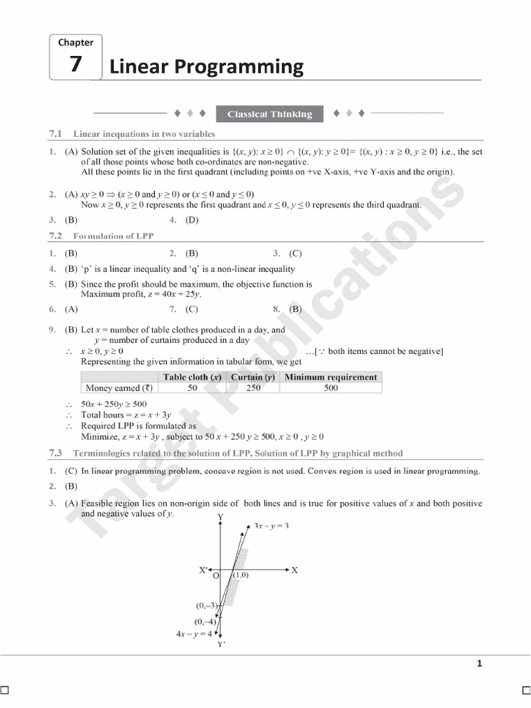 MHT-CET Triumph Maths - Solutions To The Relevant Questions of The Chapter Linear Programming | PDF