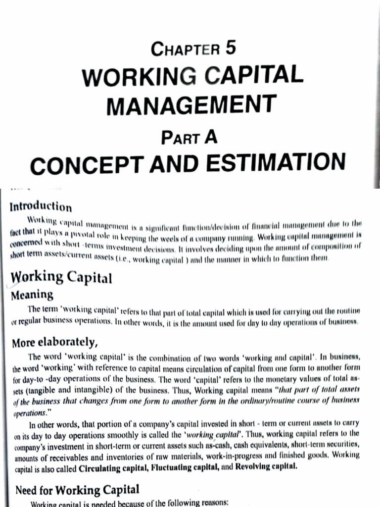 UNIT-5 Working Capital Theory Notes | PDF | Working Capital | Capital ...