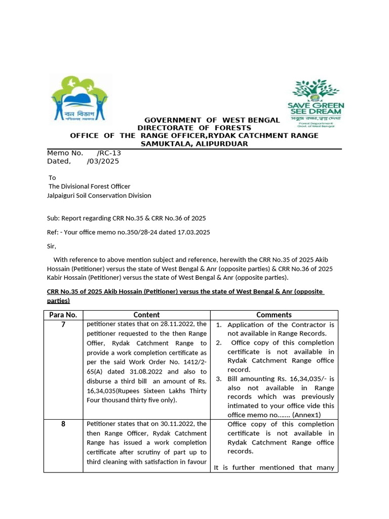 Report Regarding CRR No.35 & CRR No.36 of 2025 | PDF | Justice | Crime ...