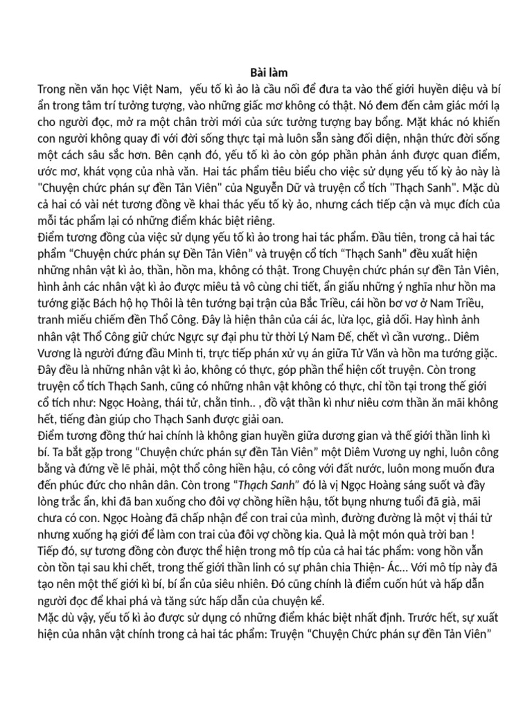 Bài Làm: TH CH Sanh" | PDF