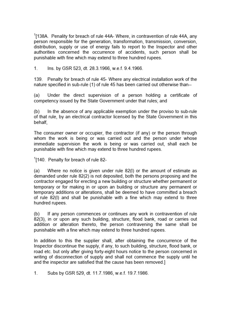 Penalties Under Indian Electricity Rules | PDF