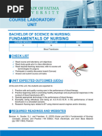 Blood Transfusion Checklist | PDF | Intravenous Therapy | Blood Transfusion