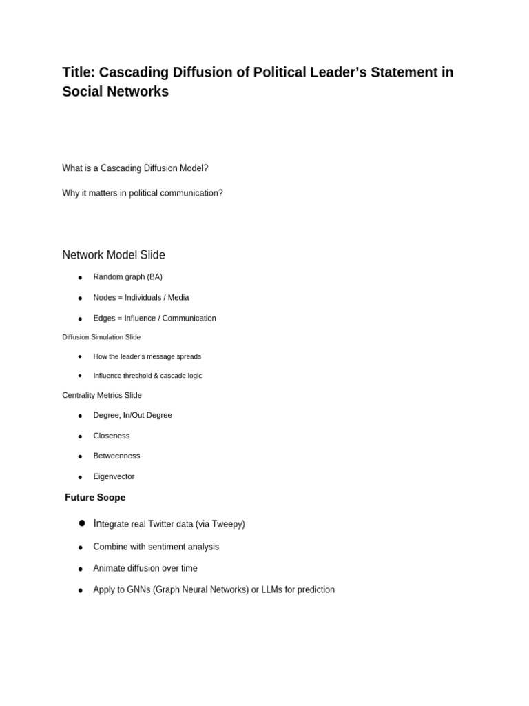 Political Message Diffusion in Networks | PDF
