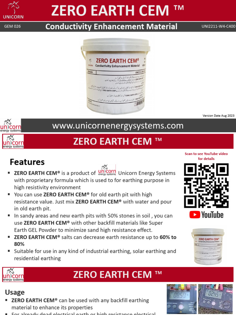 Zero Earth CEM DataSheet | PDF | Earth | Electrical Resistivity And ...