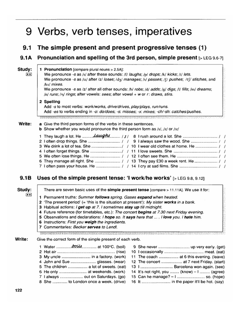 Grammar 9. Verbs, Verb Tenses, Imperatives | PDF