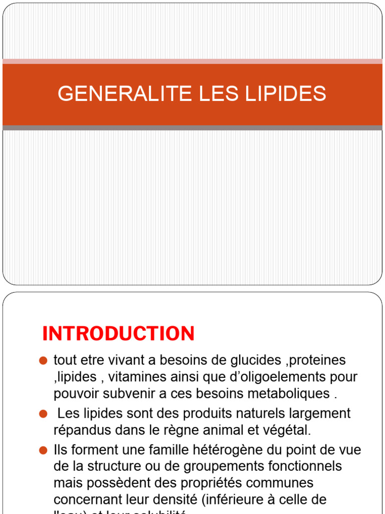 Rôle et classification des lipides | PDF | Lipide | Acide gras