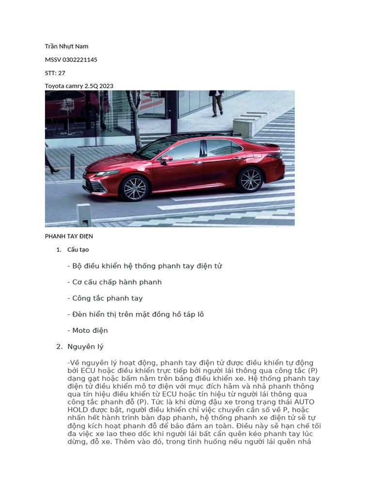 Phanh Tay Điện | PDF