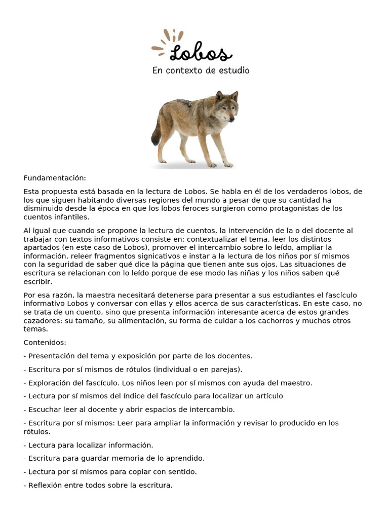 Actividades Didácticas sobre Lobos | PDF