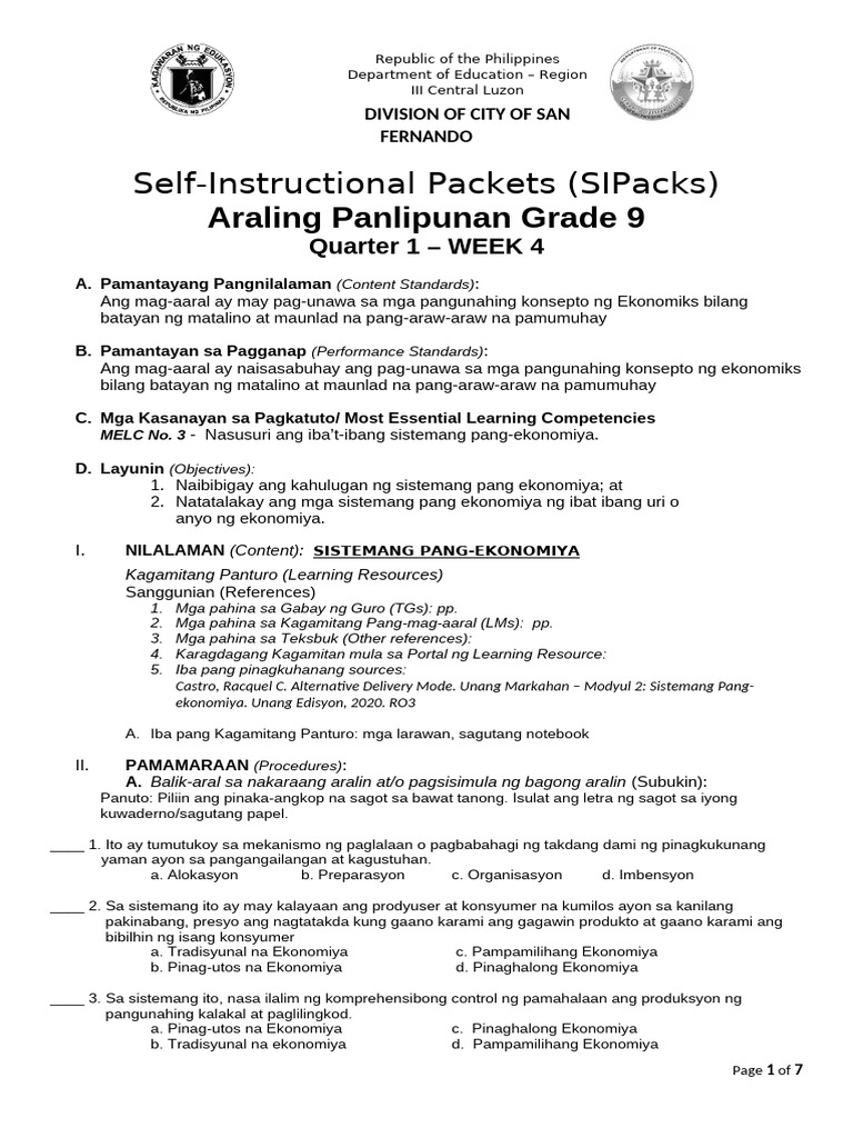 Q1 - AP9 - Week 4 | PDF