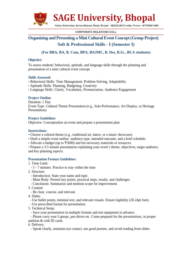 Organizing and Presenting A Mini Cultural Event Concept | PDF ...
