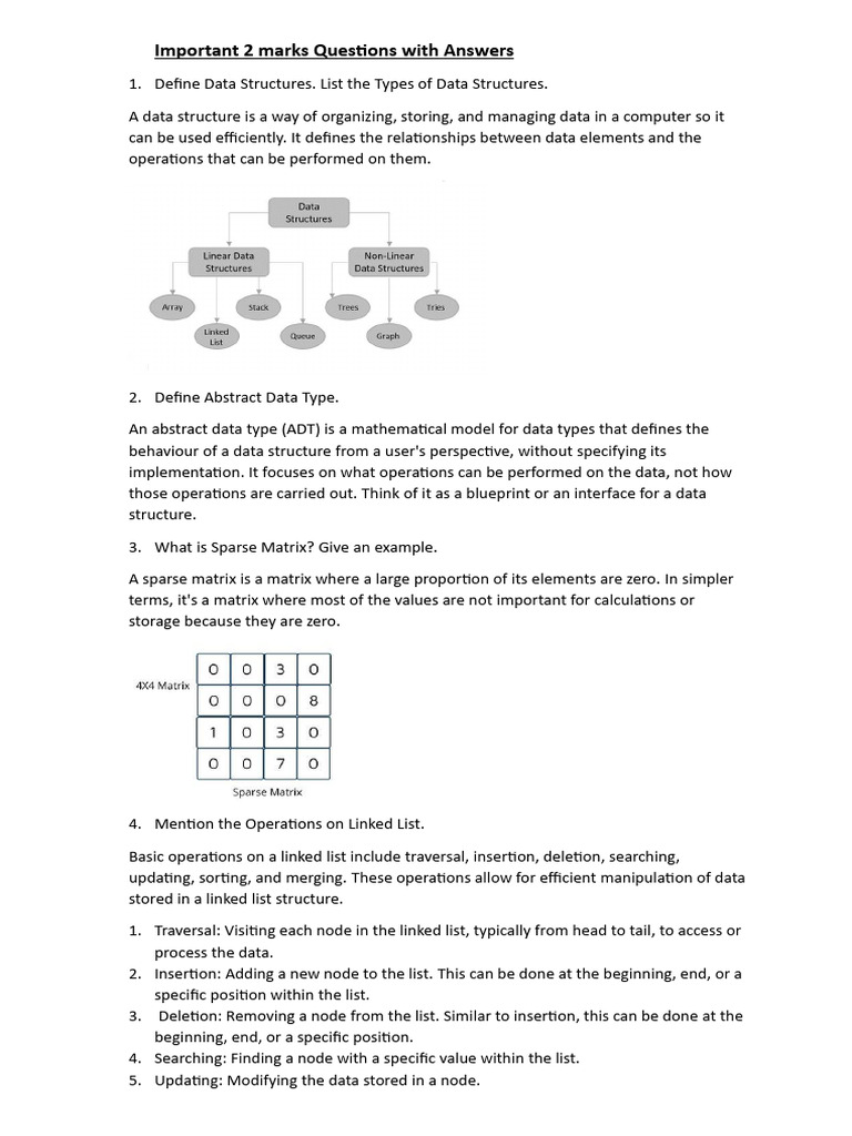 Important 2 Marks Questions | PDF | Queue (Abstract Data Type) | Vertex (Graph Theory)