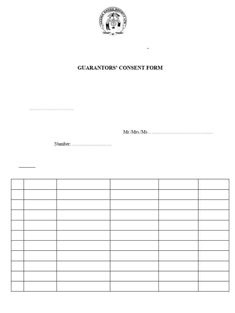 Guarantors Loan Consent Form | PDF