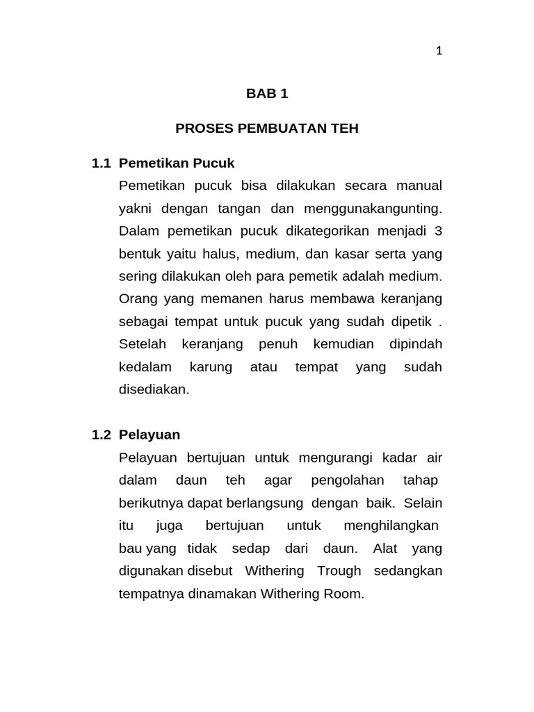 Proses Pembuatan Teh | PDF