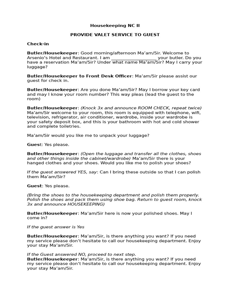 Housekeeping NC II | PDF