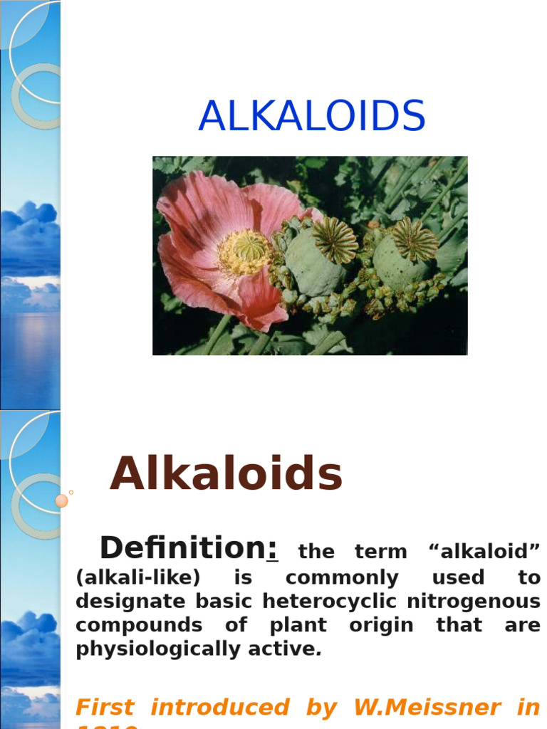 Understanding Alkaloids: Types and Properties | PDF | Alkaloid | Ketone