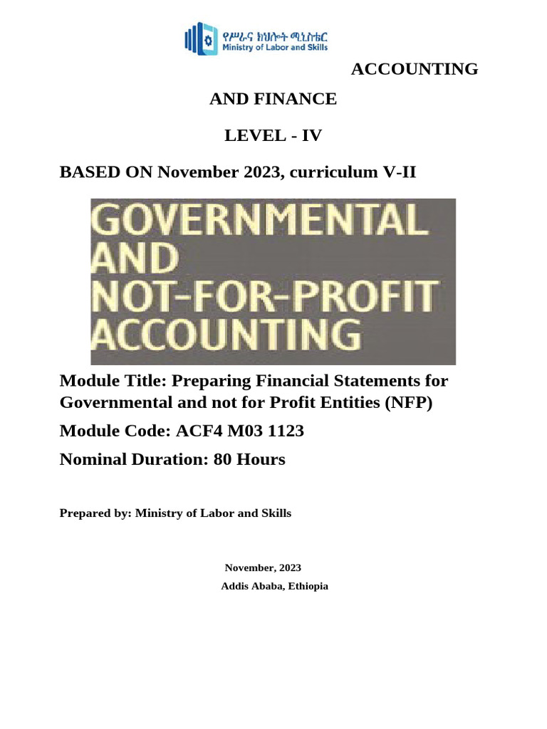 MO 01 Financial Reports NFP | PDF | Nonprofit Organization | Fund ...