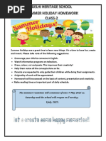 Class 1 Autumn Break Homework | PDF