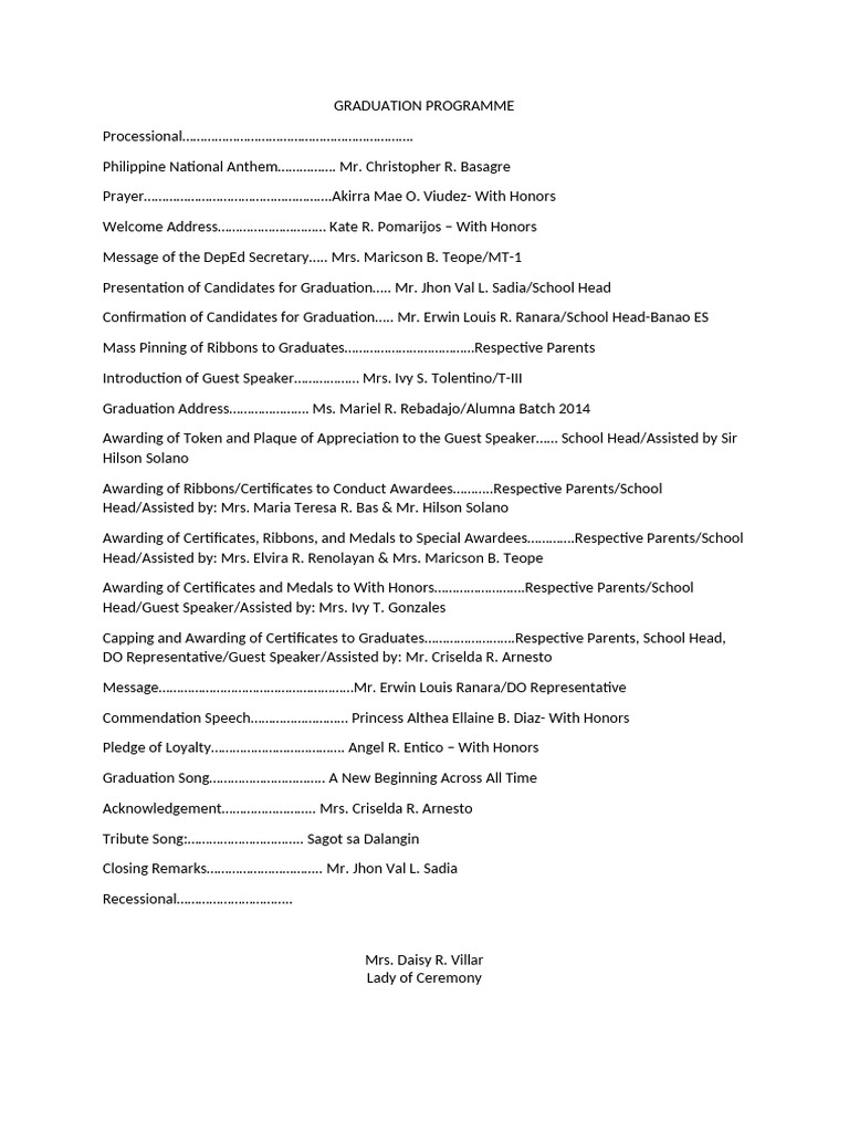 Draft-Graduation Programme 2025 | PDF