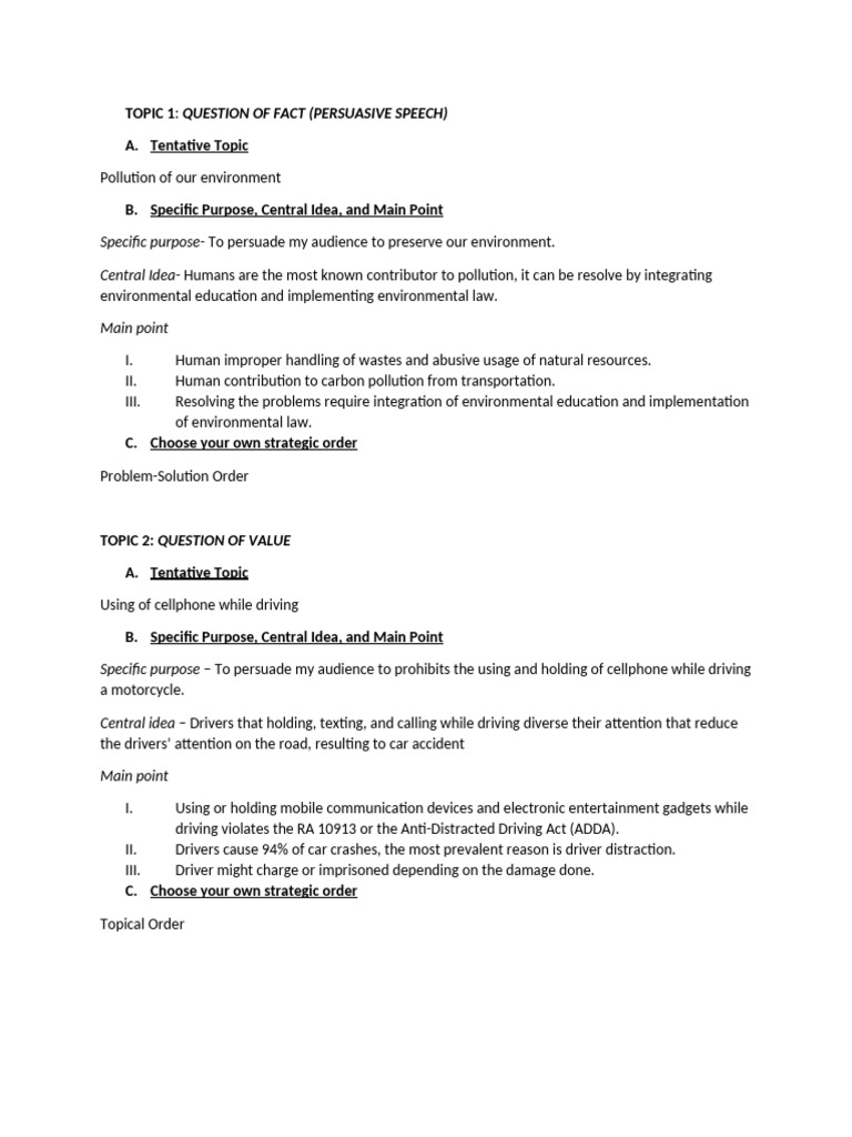 PURCOM Persuasive Speech | PDF | Transport | Public Transport