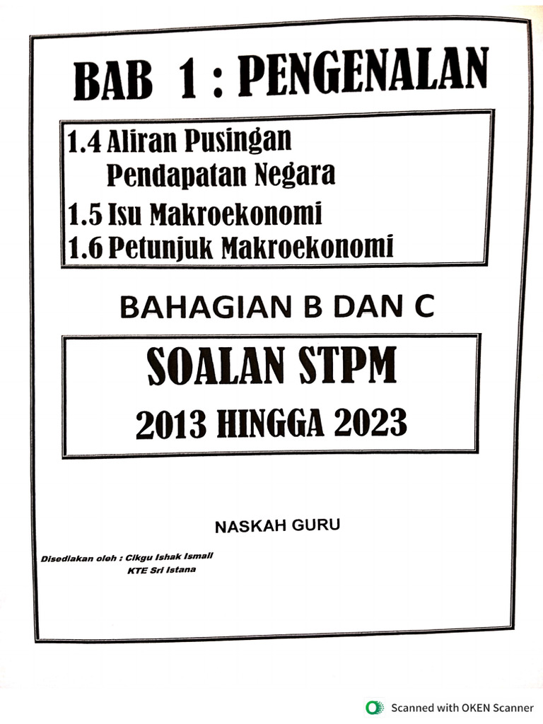 Bab 1 BHG B & C Makro STPM | PDF