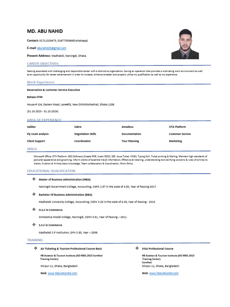 Resume of Abu Nahid Updated | PDF | Bangladesh