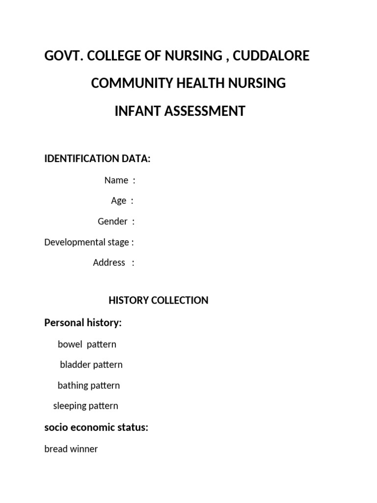 Infant Assessment Yuvasri | PDF