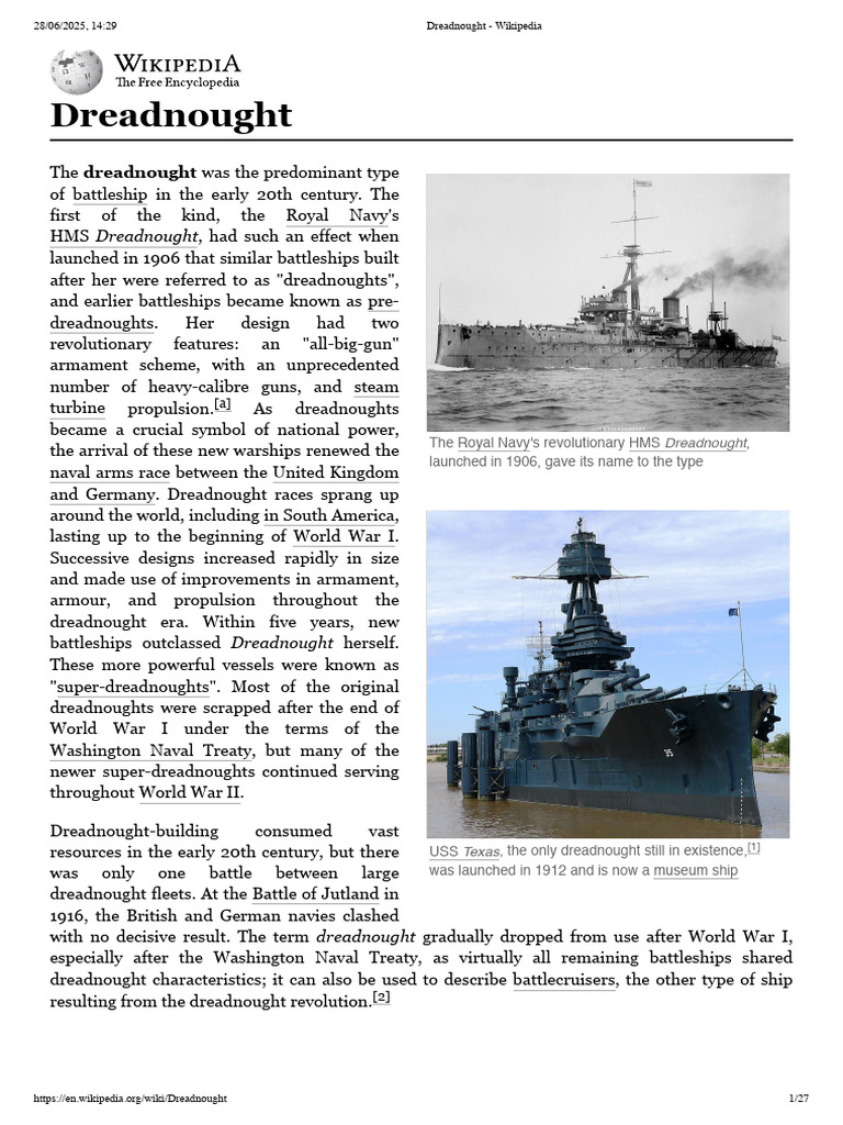 Evolution of Dreadnought Battleships | PDF | Battleship | Gun Turret
