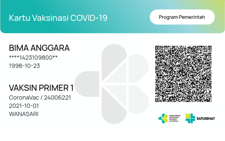 Vaccine Certificate Dose 1 Bima Anggara 21 | PDF